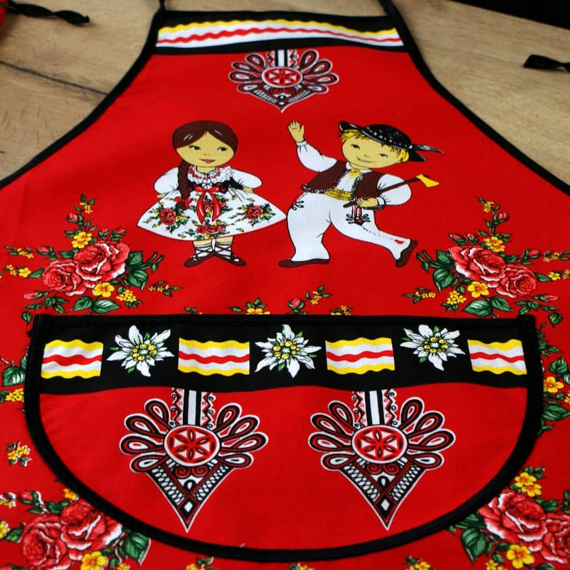 Polish Folk Art Highlander Kitchen Apron (Red) – Taste of Poland