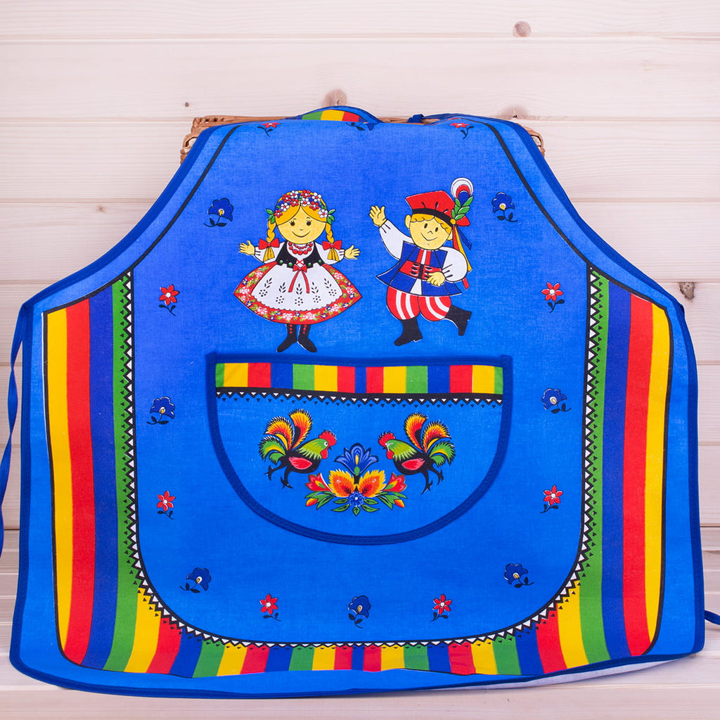 Polish Folk Art Krakow Dancers Lowicz Kitchen Apron (Blue) | Taste of ...