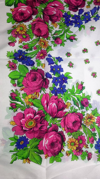 Traditional Polish Folk Head Scarf - Classy Floral Collection - White ...